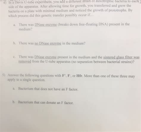 Solved In A Davis U Tube Experiment You Add A Different Chegg