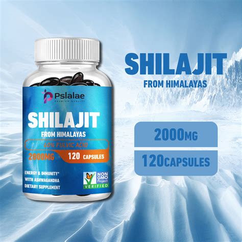 Pslalae Shilajit Supplement 20 Mg Organic Shilajit Resin Natural