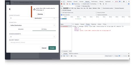 Destination 400 Bad Request When Acks Configured Through UI Issue