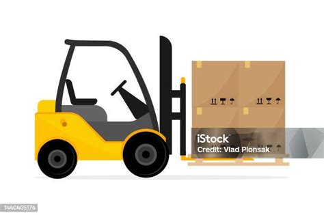 Forklift Truck Electric Forklift With Boxes Delivery Shipping Cargo