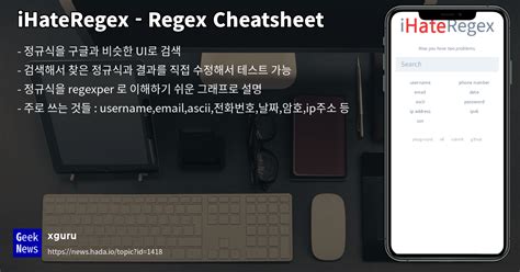 Ihateregex Regex Cheatsheet Geeknews