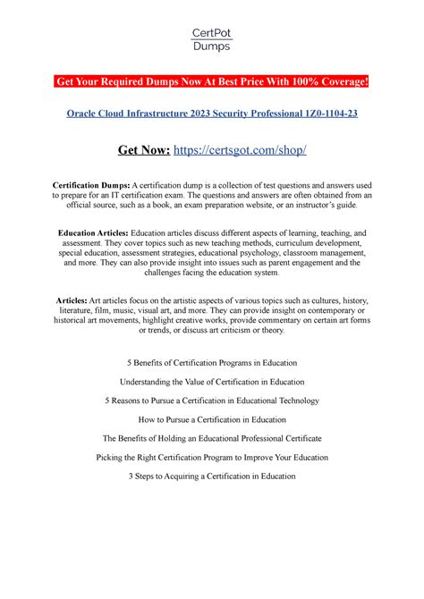 Oracle Cloud Infrastructure 2023 Security Professional 1z0 1104 23 L