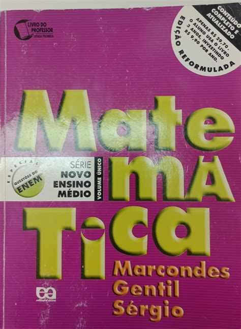 Livro Matemática Série Novo Ensino Médio Volume Único Manual Do