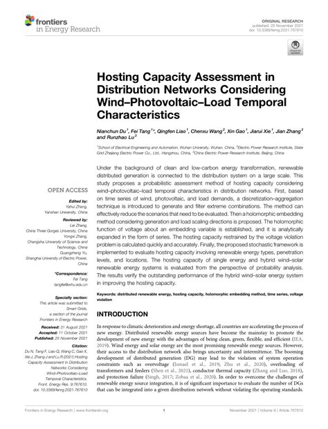 Pdf Hosting Capacity Assessment In Distribution Networks Considering