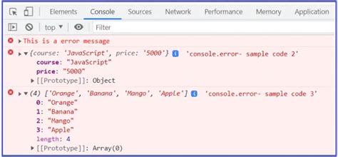 Javascript Console Error Method Dot Net Tutorials