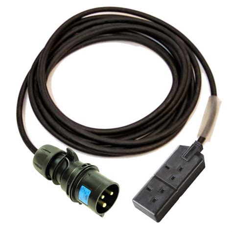 16a Black Plug To 13a Socket 2 Gang Event Power Distribution