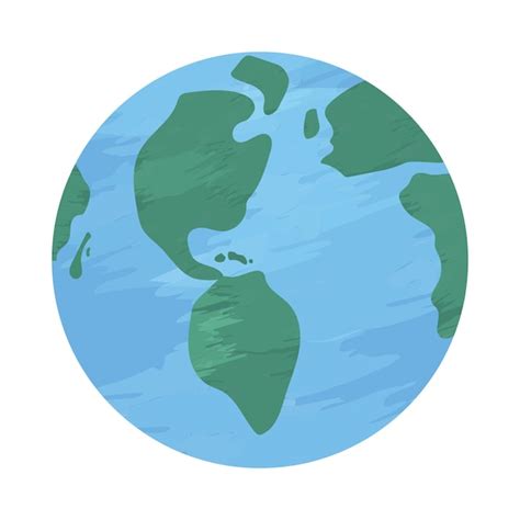 Ilustração Em Vetor Globo Da Terra Isolada No Fundo Branco Vetor Premium