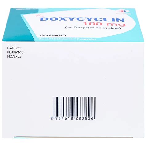 Doxycyclin 100mg điều Trị Các Bệnh Nhiễm Khuẩn 10 Vỉ X 10 Viên