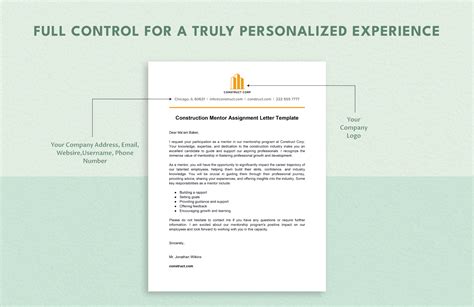 Construction Mentor Assignment Letter Template In Word Google Docs