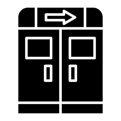Premium Vector Emergency Exit Glyph Solid Black Illustration