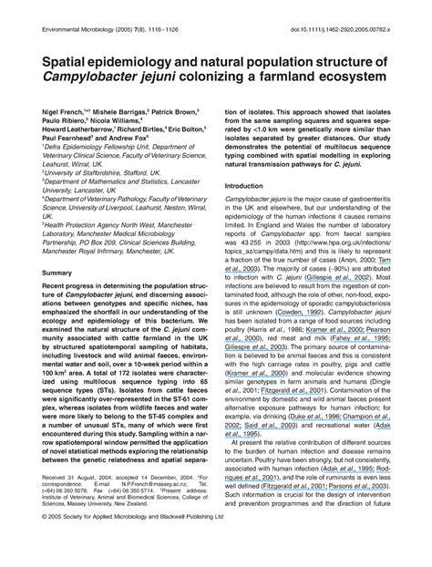 Spatial Epidemiology And Natural Populat Environmental Microbiology