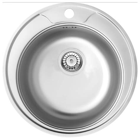 TWIST Edelstahl Spülbecken Rund Satin Glanz mit Siphon LAXARA