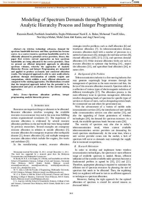 Pdf Modeling Of Spectrum Demands Through Hybrids Of Analytic