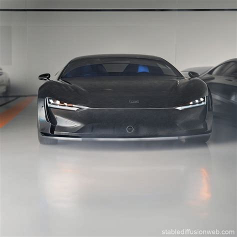 Dynamically Moving Black Car In Contrasting Lighting Stable Diffusion
