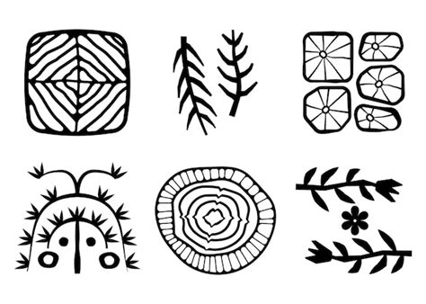 Premium Vector Abstract Monochrome Seamless Ethnic Elements