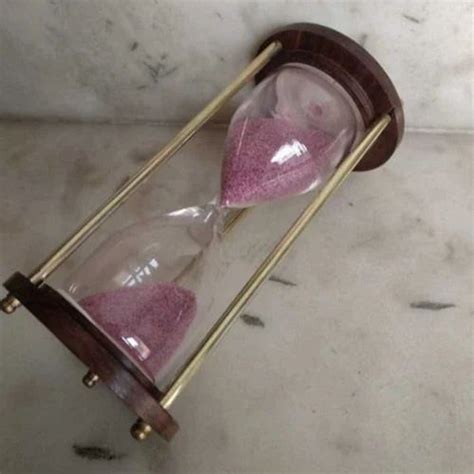 Brown And Silver Woodenbrass And Glass 20cm Brass Sand Timer Size