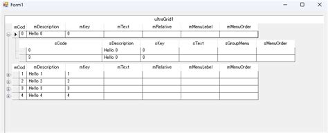 Ultragridで親階層と子階層の列幅を個別に設定する Infragistics ナレッジベース