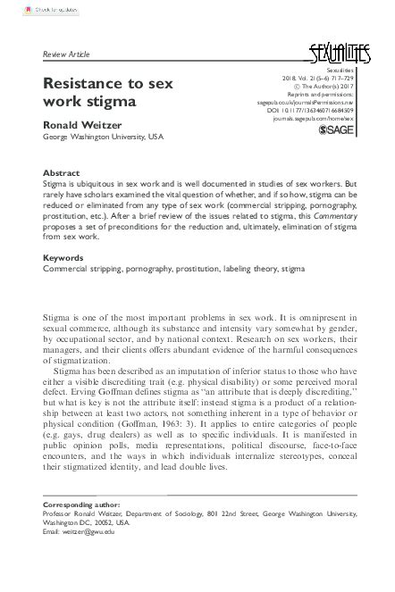 Pdf Resistance To Sex Work Stigma 2018