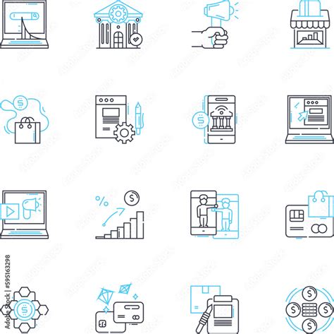 Business Intelligence Linear Icons Set Analytics Dashboards Insights