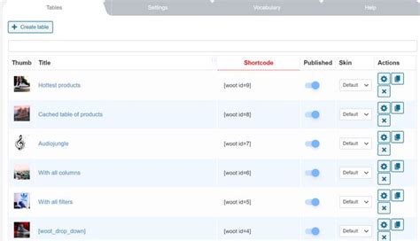 Woot Woocommerce Products Tables Extension Wp Solver