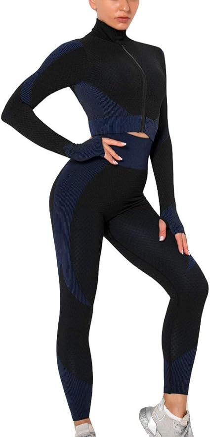 Guocu Damen Sportbekleidung Jacquard Nahtloses Stricken Gradient