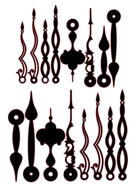 Laser Cut Wooden Clock Needle Set Acrylic Clock Needle Set Vector File