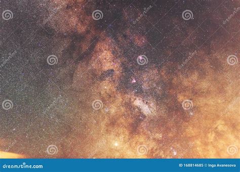 Bright Close Up Beautiful Milky Way Galaxy Deep Space Nebula