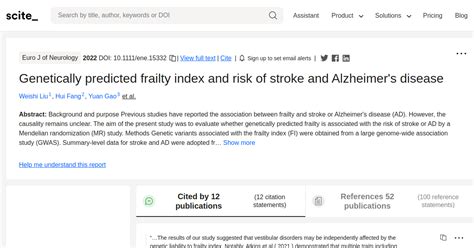 Citation Report Genetically Predicted Frailty Index And Risk Of