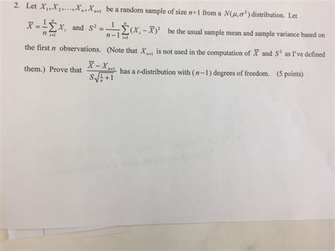 solved let x 1 x 2 x n x n 1 be a random sample of