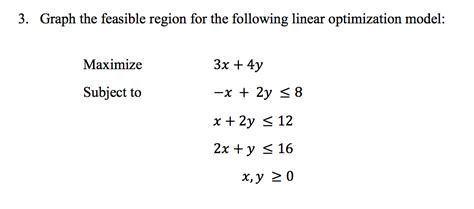 Solved Graph The Feasible Region For The Following Linear