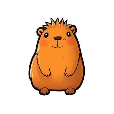 Schattig Capibara Tekenfilm Aan Transparant Achtergrond Ai