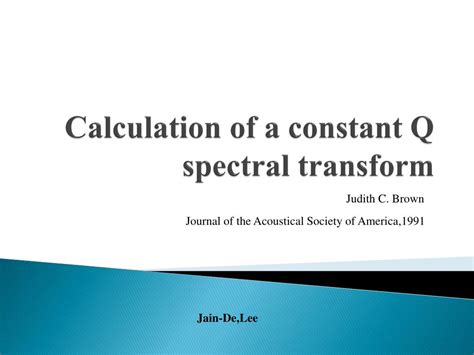 ppt calculation of a constant q spectral transform powerpoint
