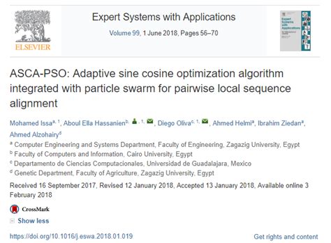 Asca Pso Adaptive Sine Cosine Optimization Algorithm Integrated With