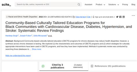 [citation Report] Community Based Culturally Tailored Education Programs For Black Communities