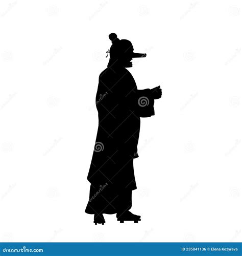 Silhouette Of Man In Tengu Mask Stock Vector Illustration Of Mask