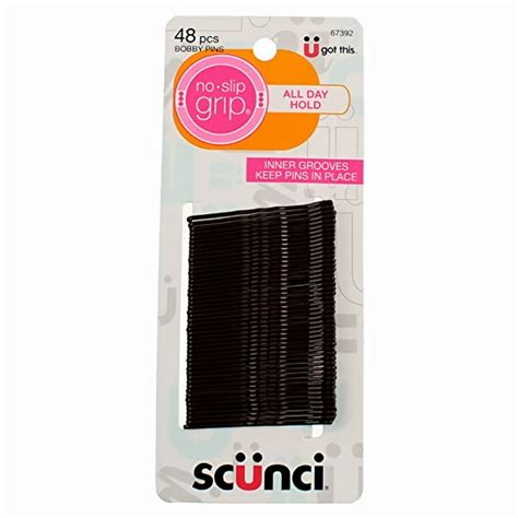 Scunci No Slip Grip Brown Bobby Pins Pack Of 2