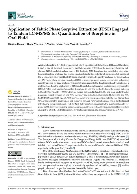 Pdf Application Of Fabric Phase Sorptive Extraction Fpse Engaged To