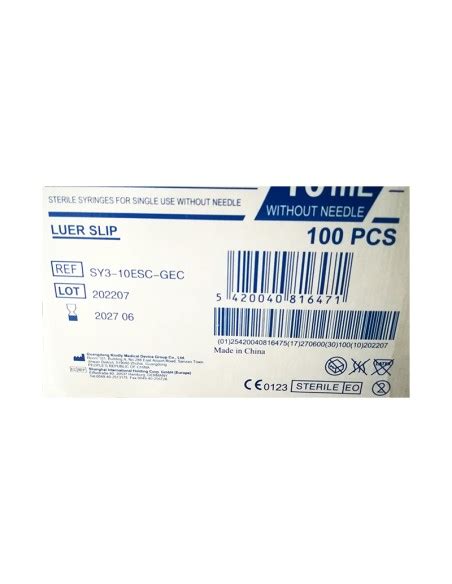 Jeringa 10 Ml 3 Cuerpos Nipro Desechables Caja 100 Uds