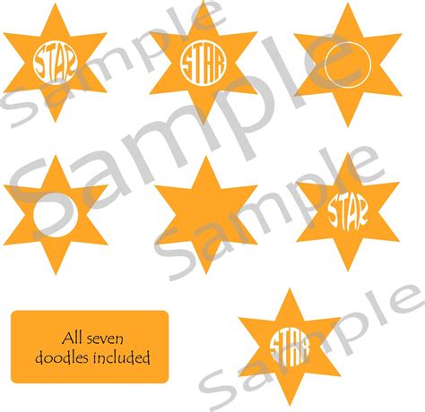 6pt Star Monogram Star Super Clipart Png  Eps Pdf Resin