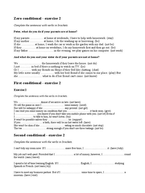 Conditionals Exercises Pdf