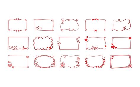Premium Vector Set Of Simple Love Border