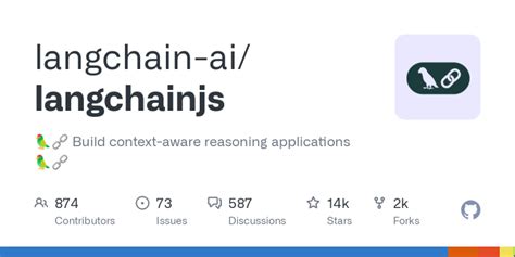Github Langchain Ailangchainjs 🦜🔗 Build Context Aware Reasoning