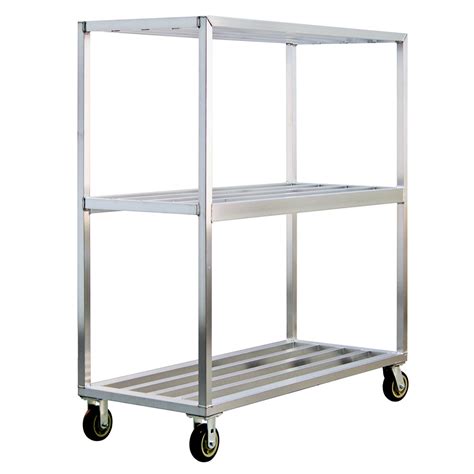 New Age 1152 63 Mobile Dunnage Rack W 2600 Lb Capacity Aluminum