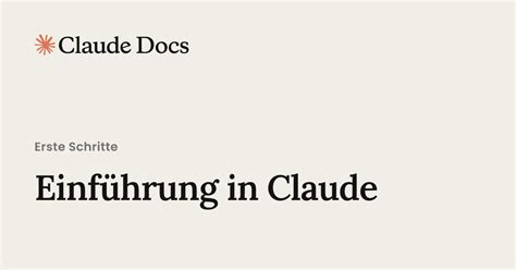 Einführung In Claude Claude Docs