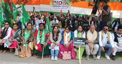 India गठबंधन के आह्वान पर राष्ट्रव्यापी आंदोलन के तहत भाजपा सरकार के