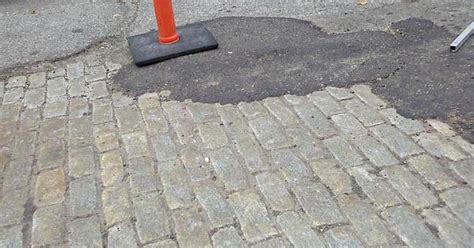Cobblestone Road From Sometime Last Century Exposed During Road Work
