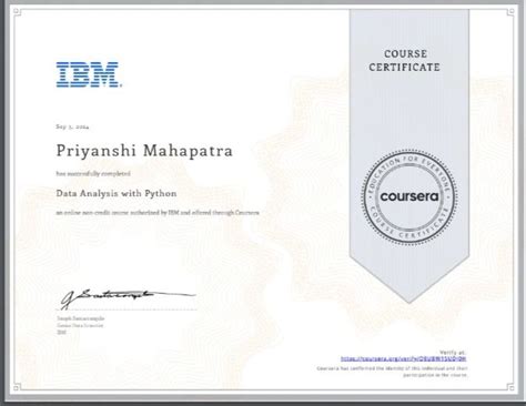 Priyanshi Mahapatra On Linkedin Dataanalysis Python Ibm Coursera