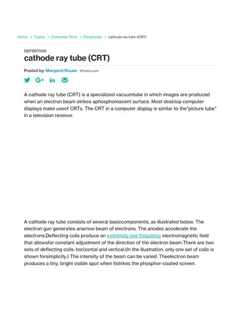 What Is The Meaning Of The Cathode Ray Tube At Haydee Johnson Blog