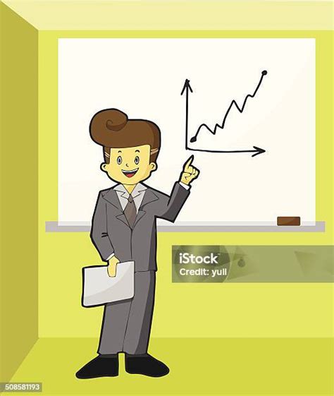 Pengusaha Berdiri Di Dekat Papan Tulis Dan Menunjuk Ke Grafik