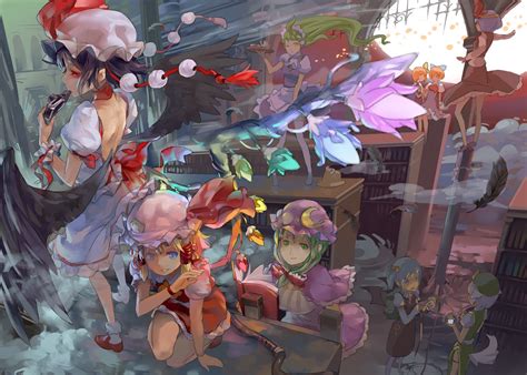 Wallpaper Anime Girls Touhou Comics Pixiv Screenshot 1454x1037